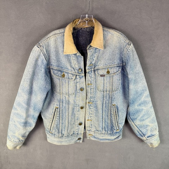 Lee | Jackets & Coats | Vtg Lee Storm Rider Mens Denim Jacket Blanket ...